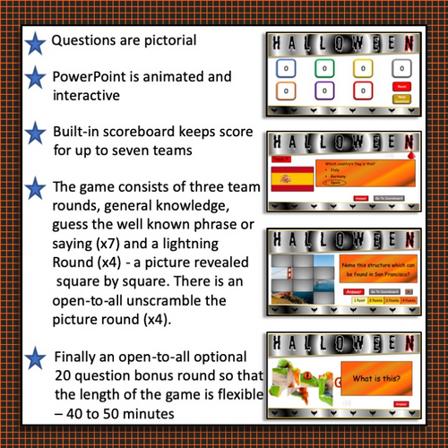Halloween Team Building Quiz Interactive and Animated KS3 | Teaching ...
