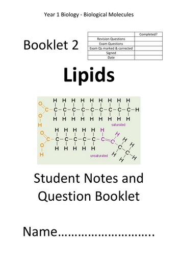 OCR A level Biology - Lipids | Teaching Resources