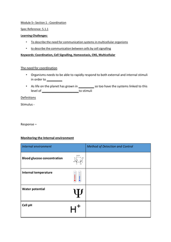 OCR A Level Biology - Muscles and Nervous System | Teaching Resources