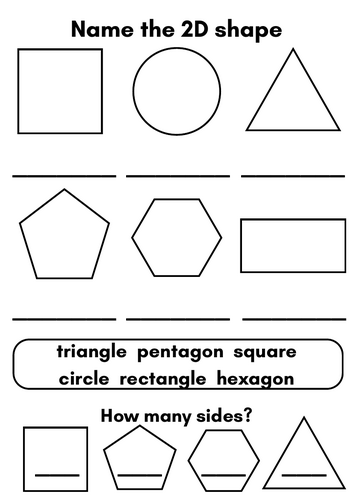 2D shape activity sheets - 5 sheets | Teaching Resources