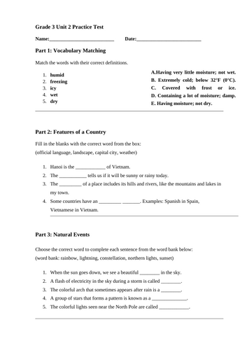 Cambridge Primary English Stage 4 Unit 2 Practice Assessment | Teaching ...