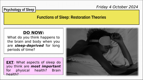 Oxford AQA A Level Psychology: RESTORATION THEORIES OF SLEEP [3.3.1 ...