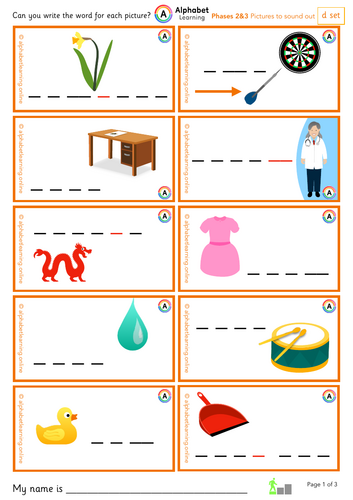 MDGOCK Grapheme/picture match AND writing activity | Teaching Resources