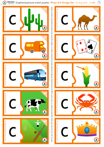 MDGOCK Grapheme/picture match AND writing activity | Teaching Resources