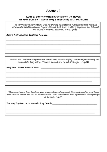 War Horse The Play yr 8 complete SOW and lessons | Teaching Resources