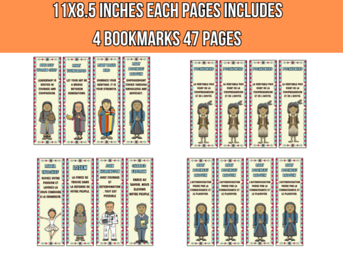 French Native American Icons Colorful Bookmarks|Indigenous Peoples Day ...