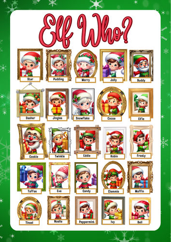 Elf Who Christmas Guess Who Game | Teaching Resources