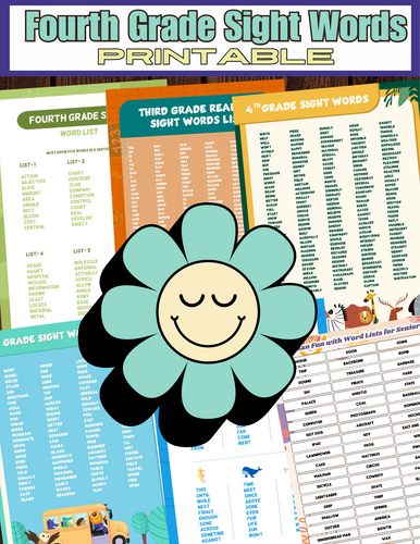 Fourth Grade Sight Words Printable – Boost Vocabulary and Reading ...