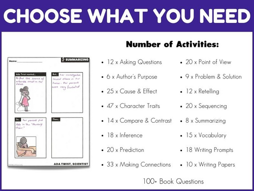 Ada Twist, Scientist Book Activities - Reading Comprehension and ...