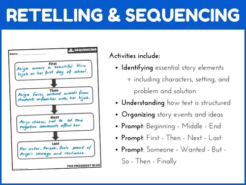 The Proudest Blue Book Activities - Literacy Skills and Story Elements ...