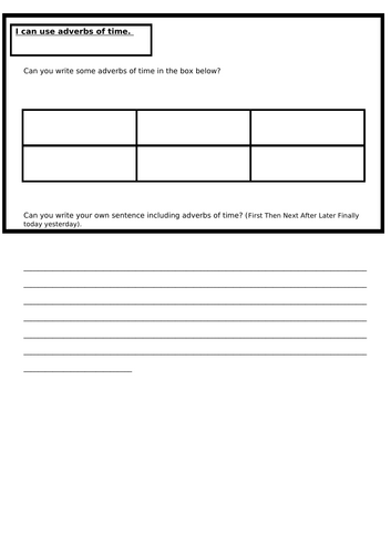 KS1 Literacy - Adverbs of Time (time connectives) | Teaching Resources