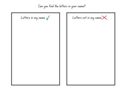 Sorting Letters in Your Name | Teaching Resources