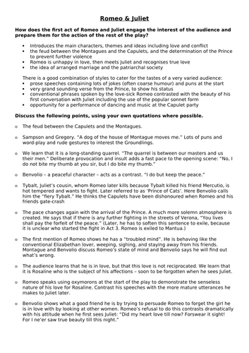 GCSE Romeo and Juliet Scheme of Work – Engaging 30-Lesson Journey ...