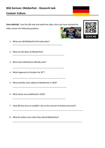 German research task: Oktoberfest | Teaching Resources