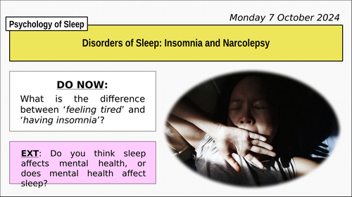 Oxford AQA A Level Psychology: DISORDERS OF SLEEP [3.3.1 Psychology of ...