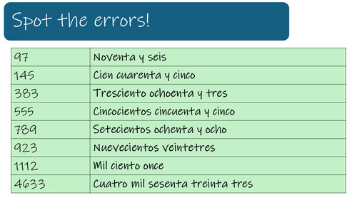 Spanish numbers 0-1000 | Teaching Resources