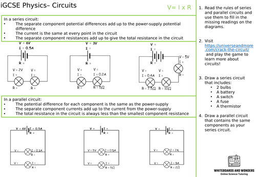 Igcse Physics Series And Parallel Circuits Teaching Resources
