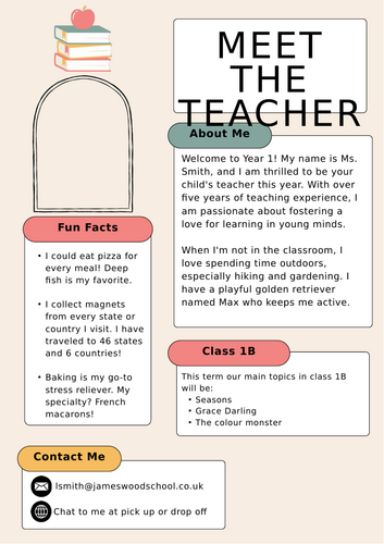 **EDITABLE** Meet the teacher/new teacher transition leaflet | Teaching ...