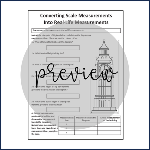 Scale Drawing Activity - Big Ben, London | Teaching Resources