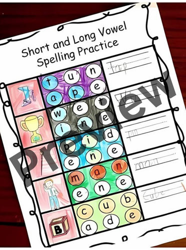 Short Vowel and Long Vowel Worksheets | CVC Words With Pictures ...