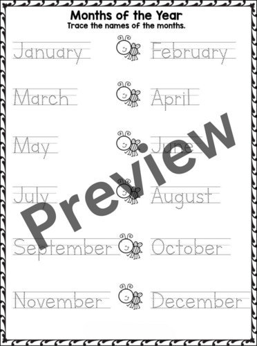 Months of the Year Worksheets and Activities | Printables | For Prek, K ...