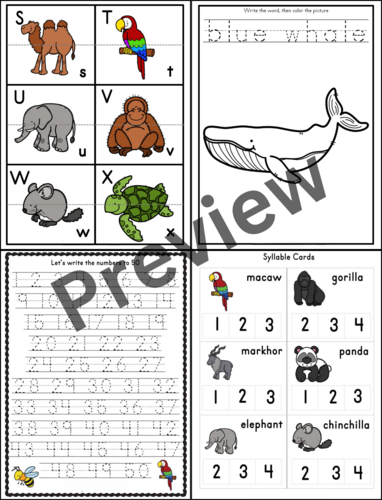 Endangered Animals Math and Literacy Worksheets | Endangered Species ...