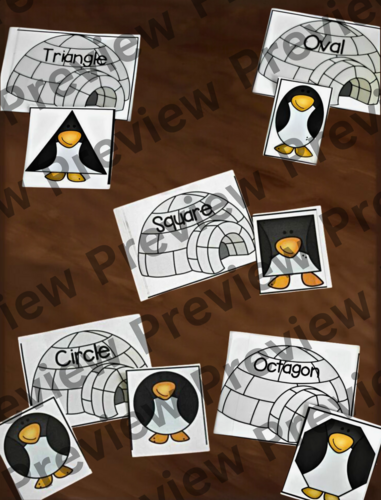 Penguin 2D Shapes Printable Sorting Activity | Winter Math Activities ...