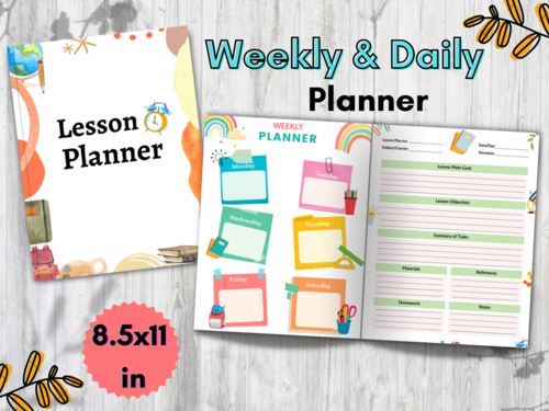 Teacher Planner Printable & Editable | Weekly and Daily Lesson Planner ...