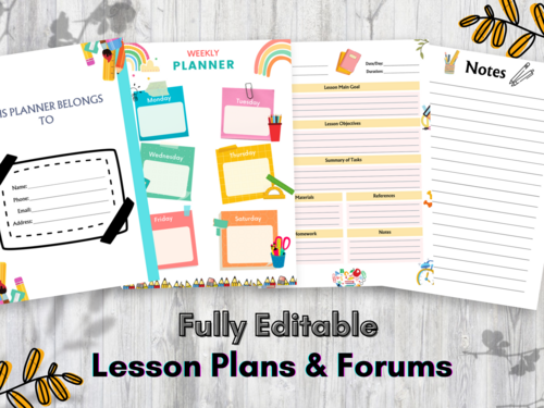 Teacher Planner Printable & Editable | Weekly and Daily Lesson Planner ...