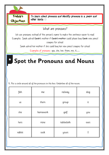 Identifying pronouns | Teaching Resources