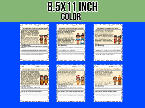 French Native American Tribes Reading Comprehension Passages and ...