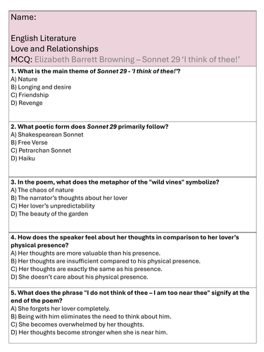 English Literature - Mastering Elizabeth Barrett Browning's 'Sonnet 29 ...