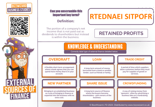 External Sources of Finance - FREE Worksheet & Youtube Video - GCSE ...