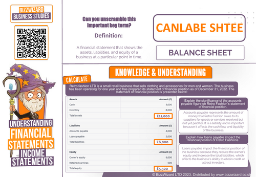 Understanding Financial Statements - Income Statement - FREE Worksheet ...