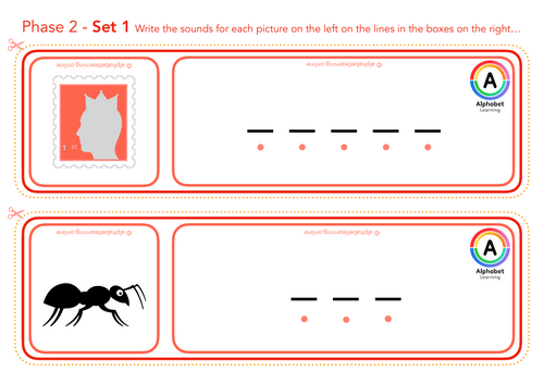 Phase 2 Writing words (x4 sets) Practise ALL sounds | Teaching Resources