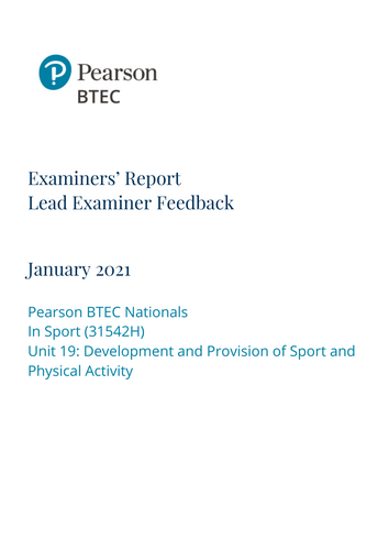 BTEC Level 3 Sport - Unit 19 Complete Package | Teaching Resources