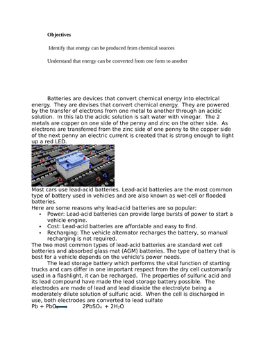 Energy Labs-Build a Lemon and Penny Battery Earth Day Middle School ...