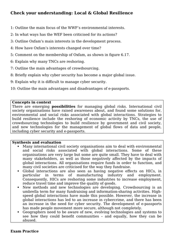 IB Geography Core Extension, Unit 6, Higher Level - Global Risk ...