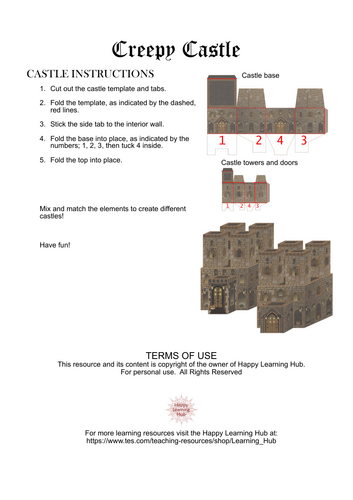 Halloween Activity, Make a Haunted Castle | Teaching Resources