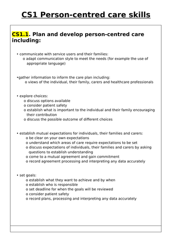 T-Level Health 2024-2025 ESP competence CS1 Person-centred care skills ...