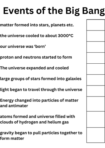 Big Bang Theory Worksheets