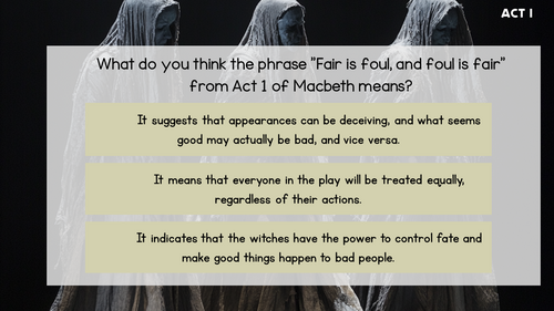 MacBeth Act 1 Quiz: Test Your Knowledge with Detailed Feedback ...