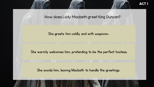 MacBeth Act 1 Quiz: Test Your Knowledge with Detailed Feedback ...