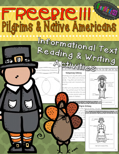 Thanksgiving Activities {Pilgrims & Native Americans Informational ...