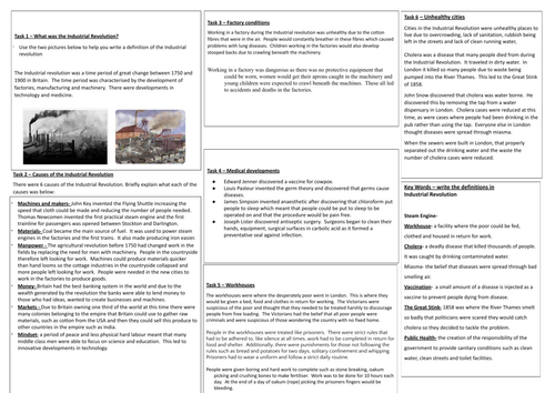 Industrial Revolution Knowledge Organiser | Teaching Resources