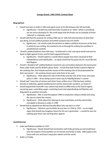 1984 - Lesson bundle | Teaching Resources