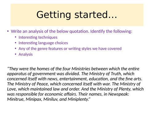 1984 - Lesson bundle | Teaching Resources