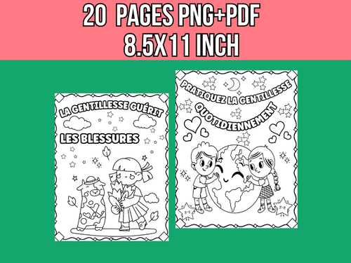 French Kindness Coloring Pages with Quotes|World Kindness and Unity Day ...