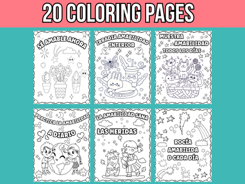 Spanish Kindness Coloring Pages with Quotes|World Kindness and Unity ...