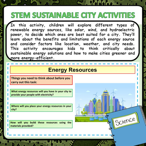 Sustainable City Plan STEM Activities & Lesson | Teaching Resources